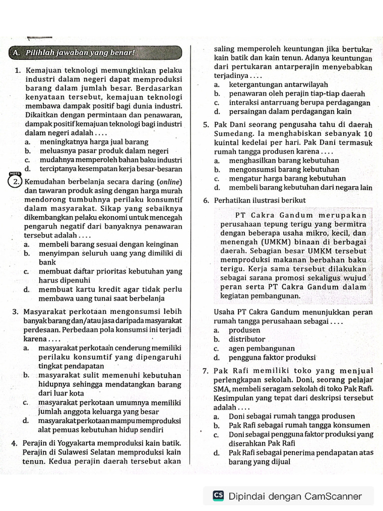 SOAL UH - 1 IPS | PDF