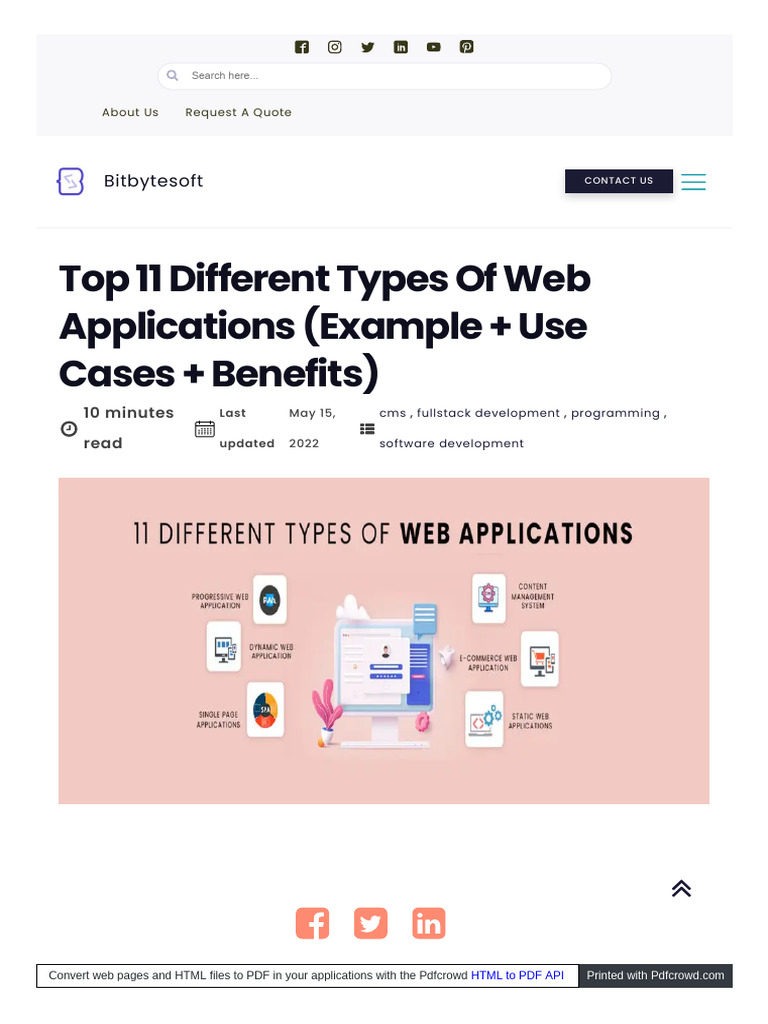 Bitbytesoft Com 11 Different Types of Web Applications | PDF