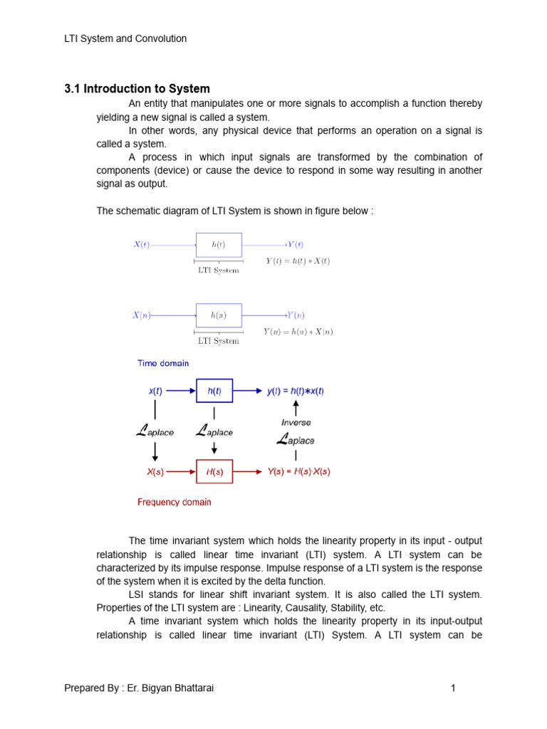 LTI System and convolution | PDF
