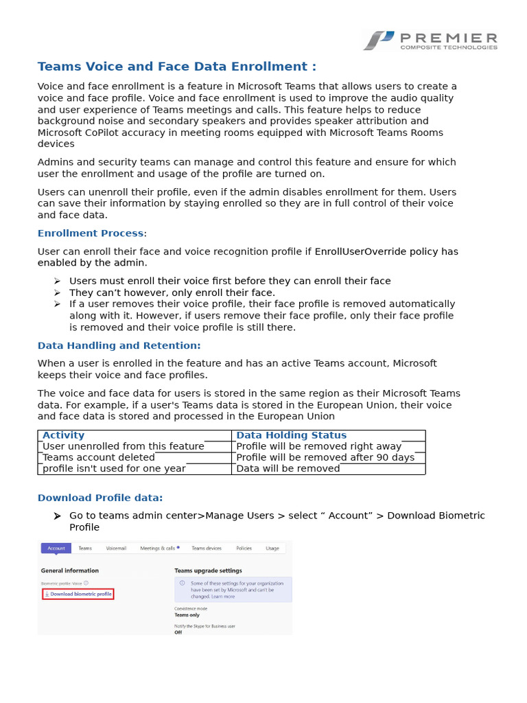 Face and Voice Enrollment | PDF