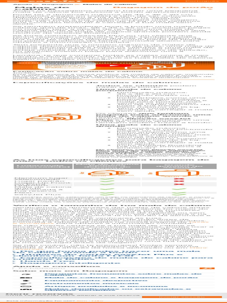 Malas de Cabine Easyjet | PDF