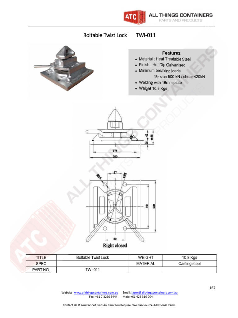 Boltable Twistlock | PDF