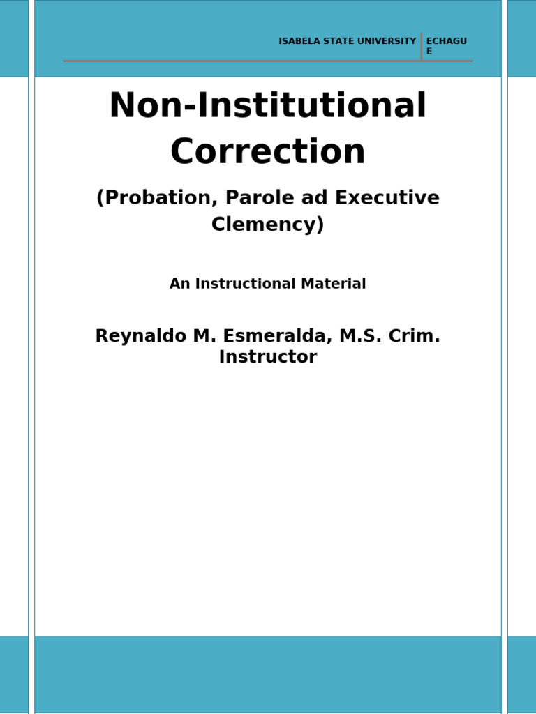 Non-Institutional-Correction-Instruc-chapter-1-4 | PDF
