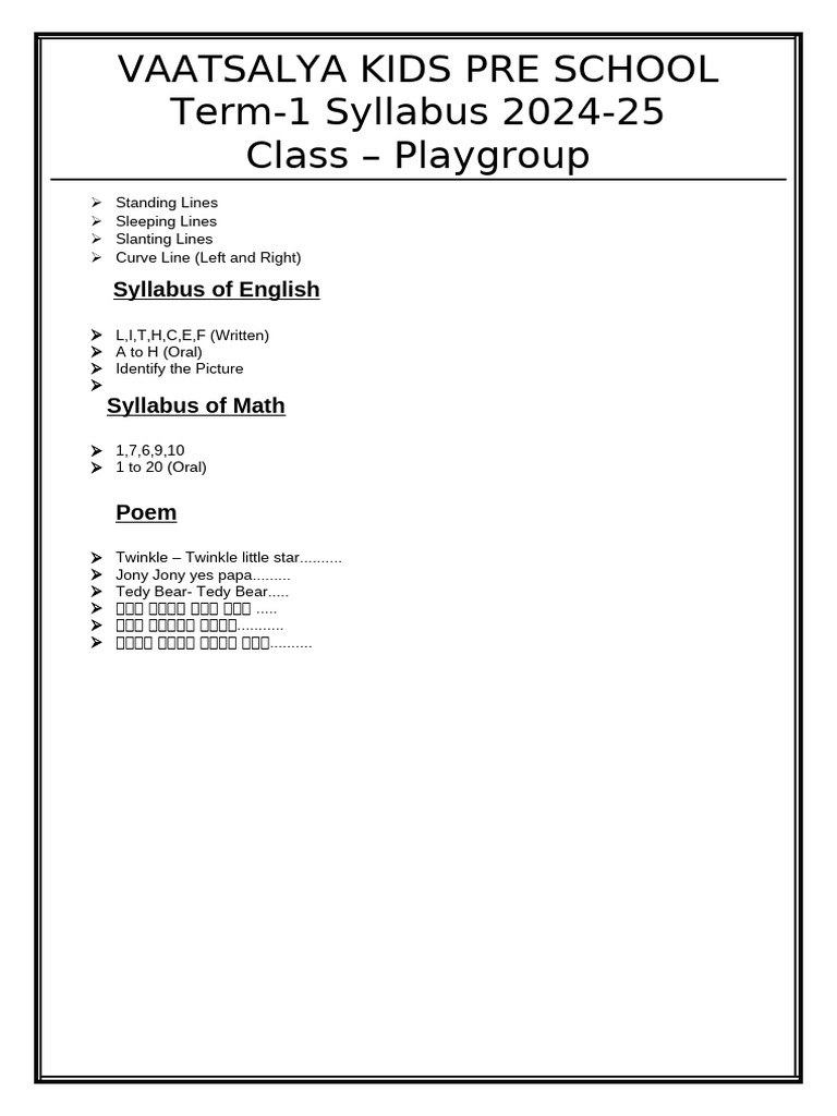 Vaatsalya Kids Pre School | PDF