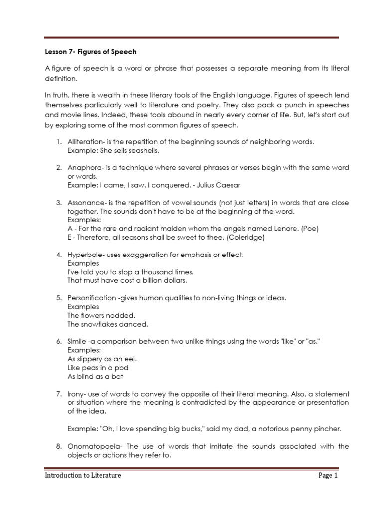 Common Figures of Speech Explained | PDF