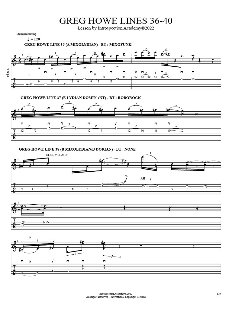 Greg Howe Lines 36-40 | PDF