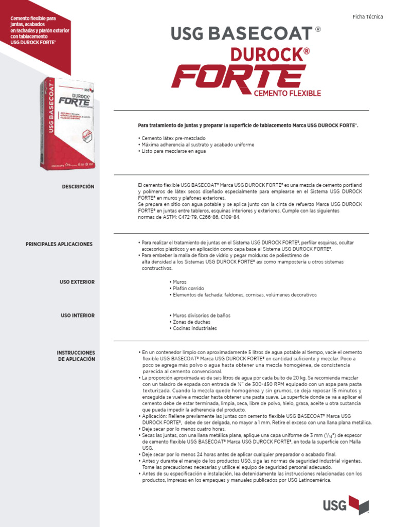 Ficha Tecnica Basecoat Usg | PDF