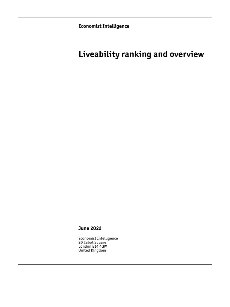 Liveability Ranking | PDF