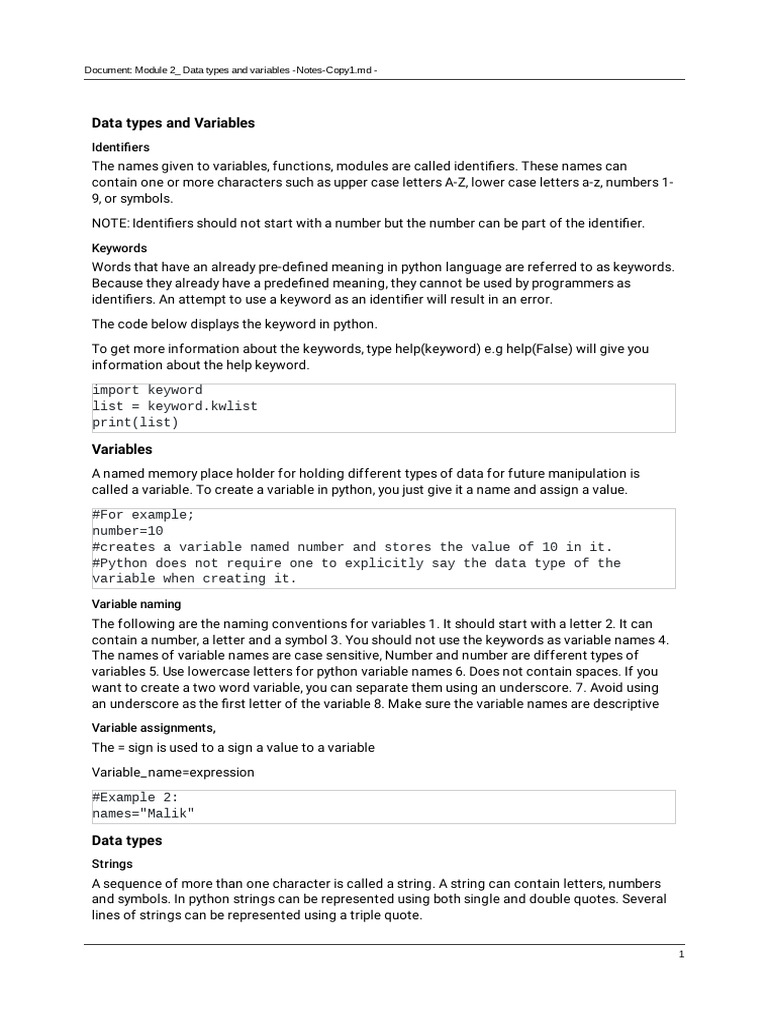 Python Module 2 | PDF Python Module 2 | PDF