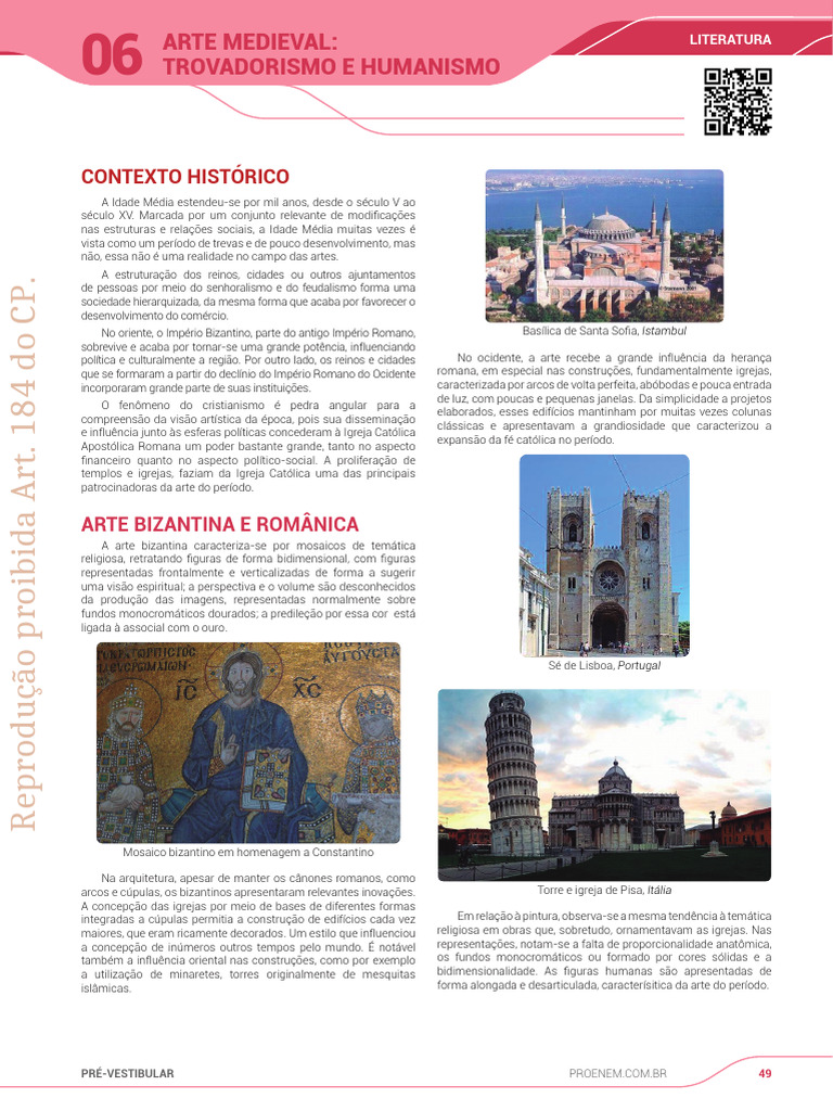 Arte Medieval - Trovadorismo e Humanismo | PDF