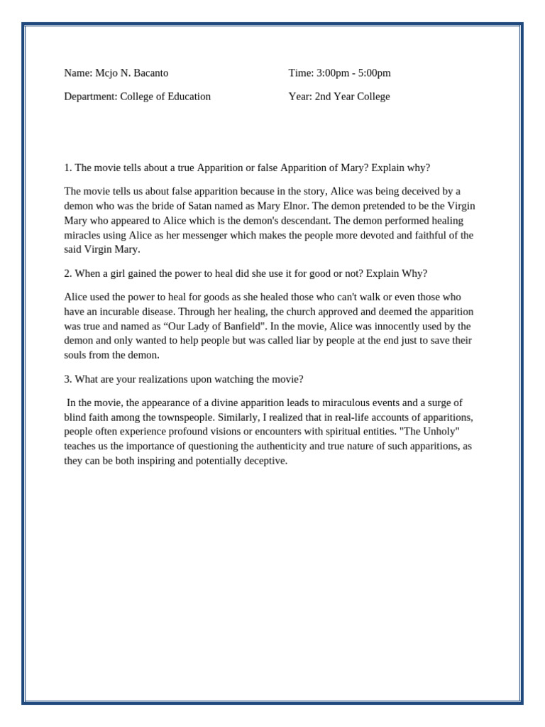 Apparation Activity | PDF