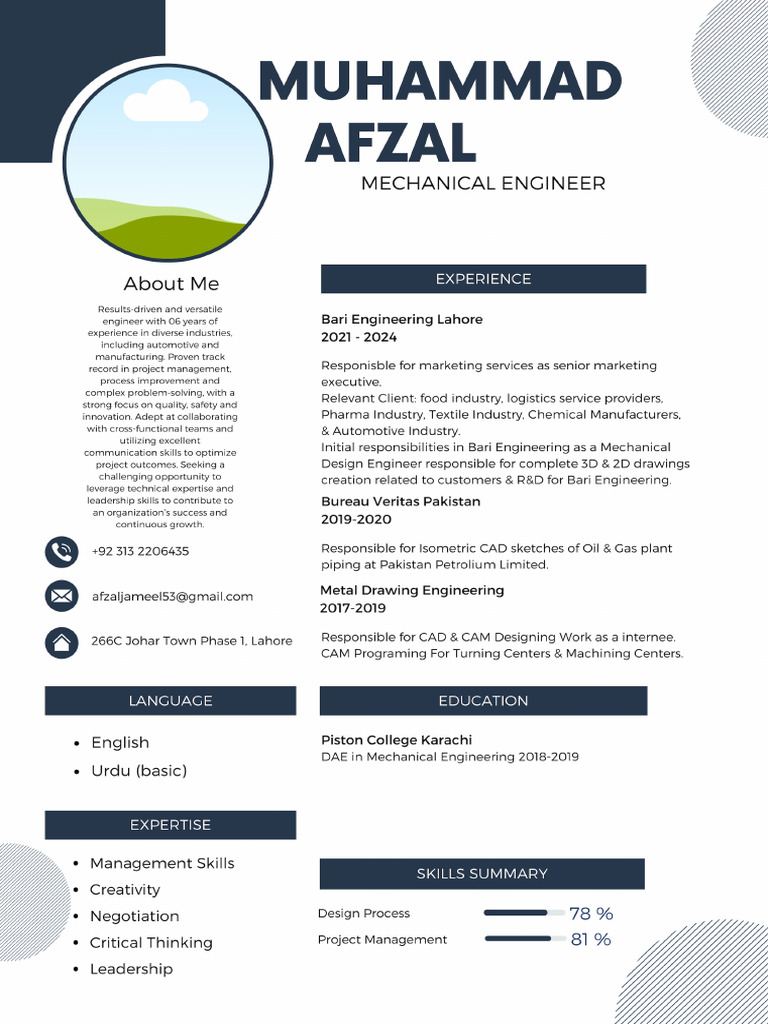blue professional modern CV resume | PDF