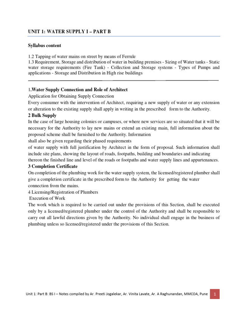 Unit 1 - Part B-Water Supply I | PDF
