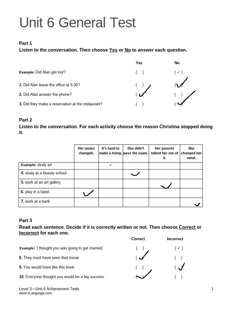 TN3 Unit 6 Assessment | PDF