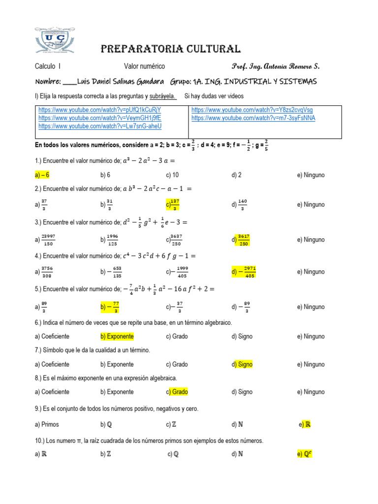 Valor Numerico | PDF