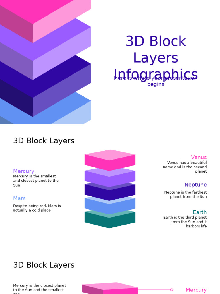 3D Block Layers Infographics by Slidesgo | PDF