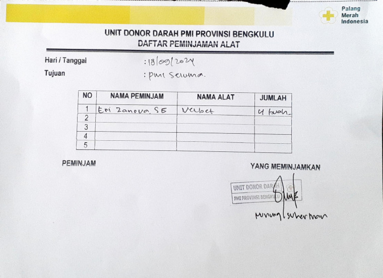 Peminjaman Alat | PDF