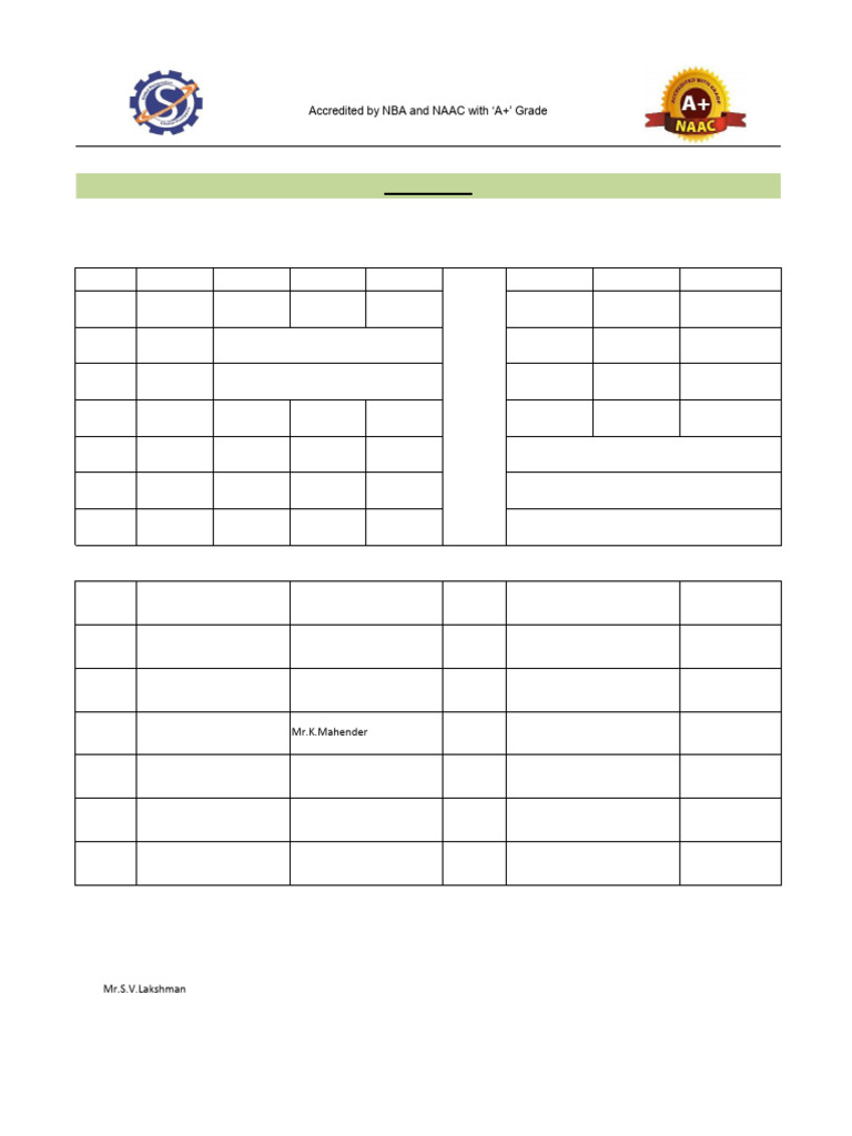 MECH - II Year I Sem - Time Table (A.Y. 2023-24) | PDF | Physical Sciences | Applied And ...