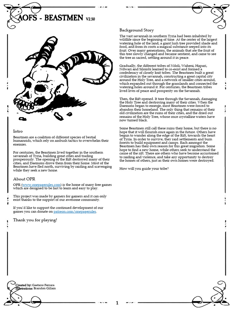 AOFS - Beastmen v2.50 | PDF
