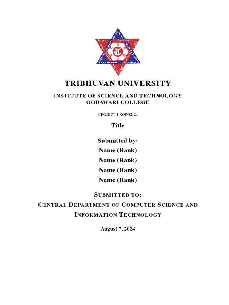 Tribhuvan University Csit Project Proposal Template | PDF