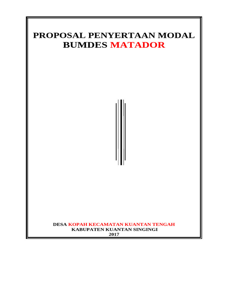Proposal Bumdes Bertasbih | PDF