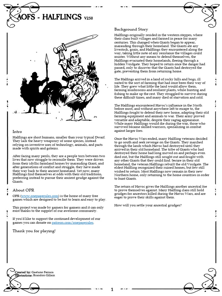 AOFS - Halflings v2.50 | PDF