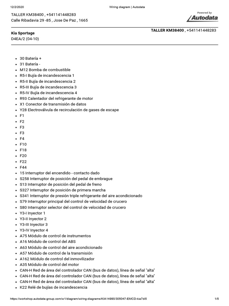 Manual Kia Sportage 2.0 Crdi (D4ea) Ecu Bosch 2004 2007 Pinout | PDF ...