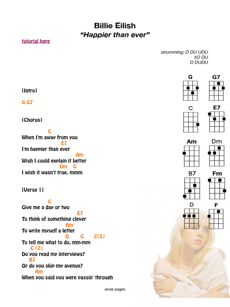 Billie Eilish - Happier Than Ever (Chord Sheet) | PDF