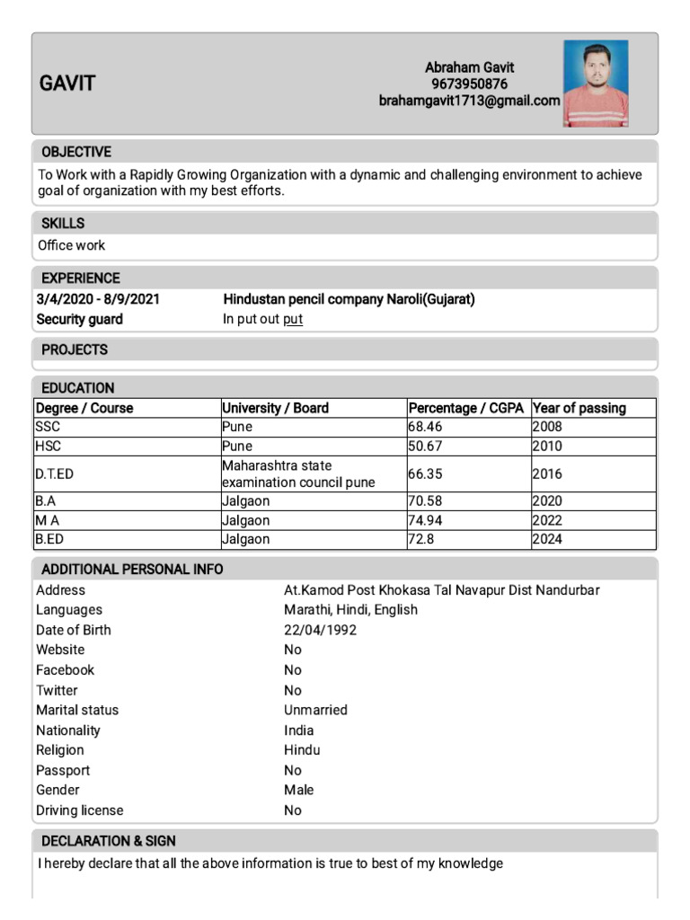 Resume Abraham | PDF