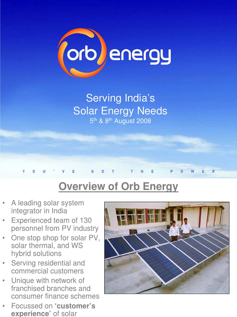 Orb Energy Solar | PDF | Photovoltaics | Renewable Energy