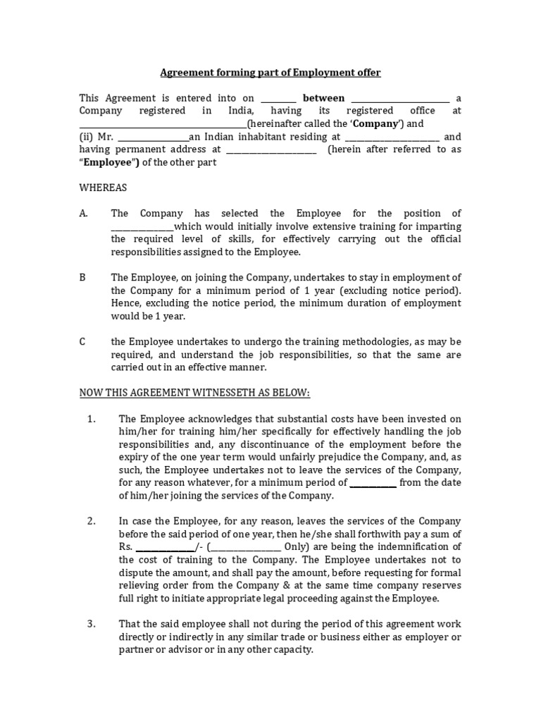 Employment Bond | PDF