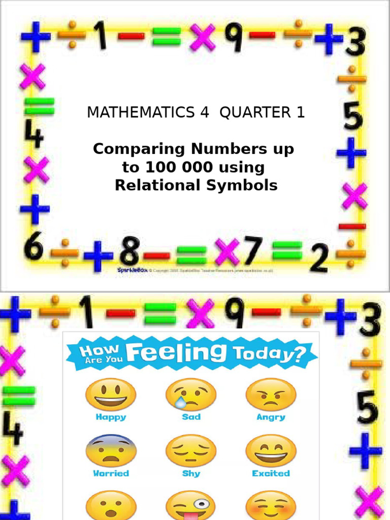 MATH Q1 Lesson 6 Comparing Numbers Up To 100 000 Using Relational ... MATH Q1 Lesson 6 Comparing Numbers Up To 100 000 Using Relational ...