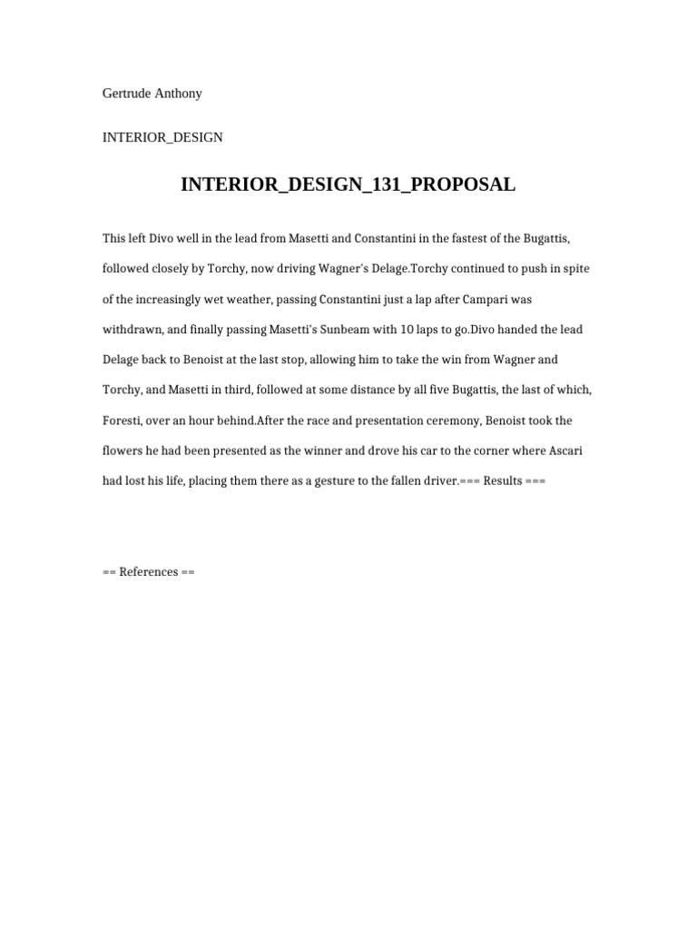 Interior Design 131 Proposal | PDF