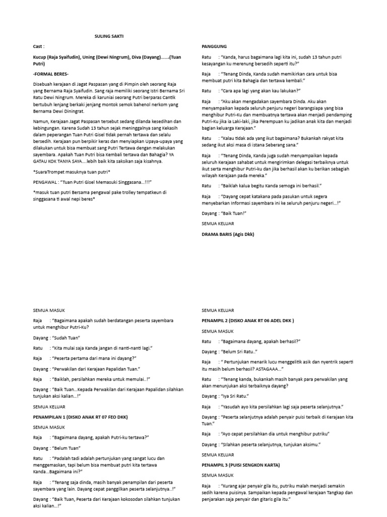 Naskah Drama MC Hiburan Final | PDF
