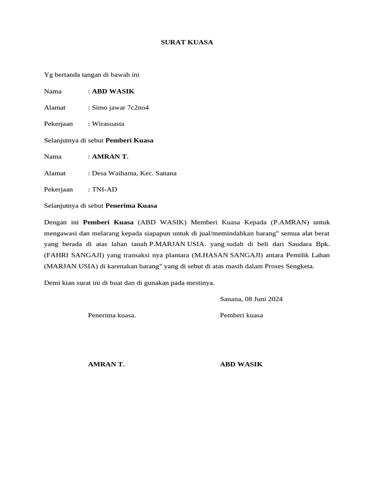 Surat Kuasa | PDF