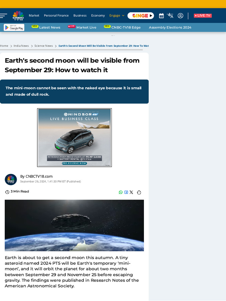 Earth's Second Moon Will Be Visible From September | PDF
