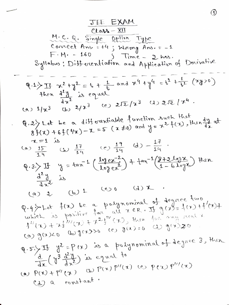 Jee MCQ Question Paper | PDF