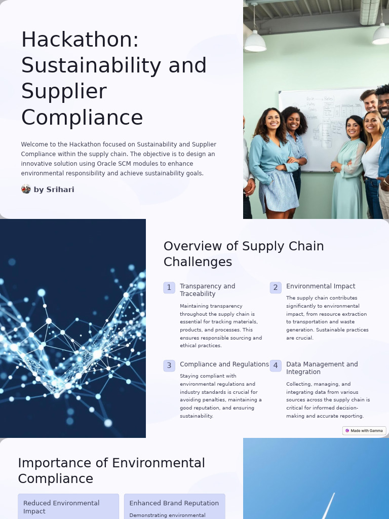 Hackathon Sustainability and Supplier Compliance | PDF