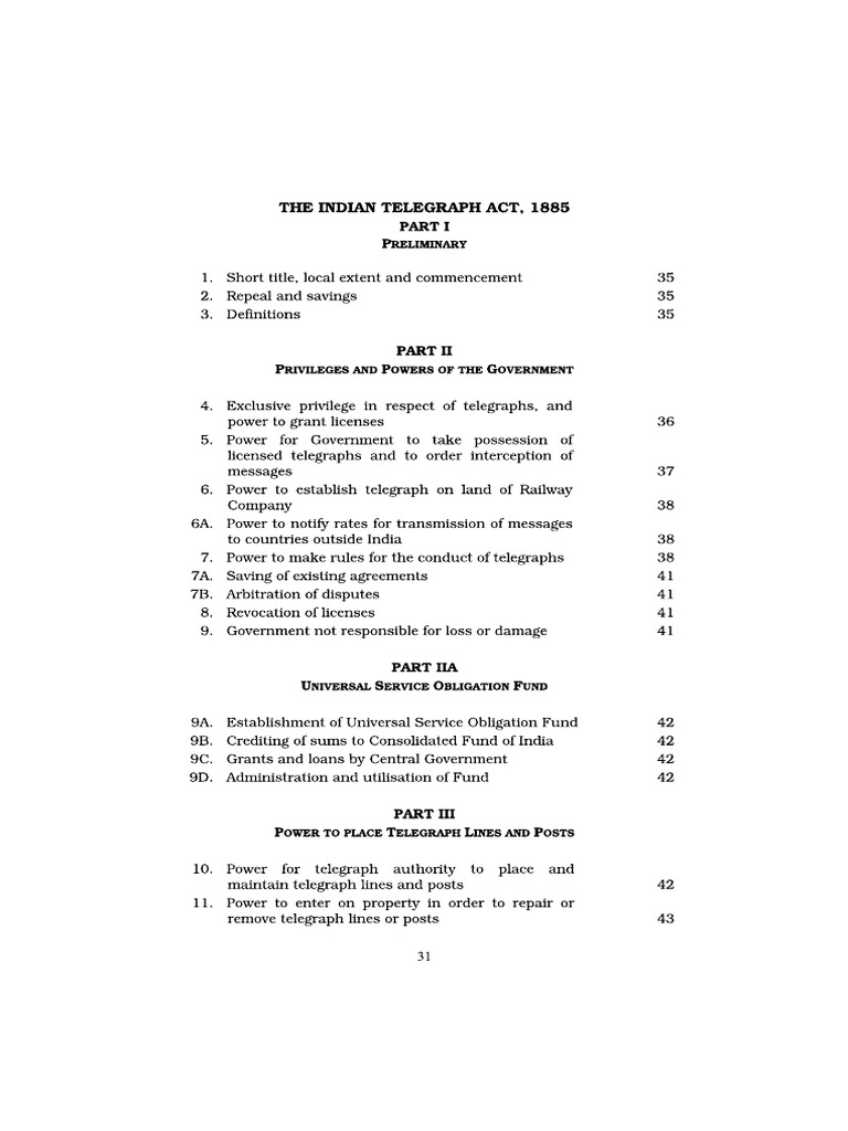 Telegraph Act | PDF