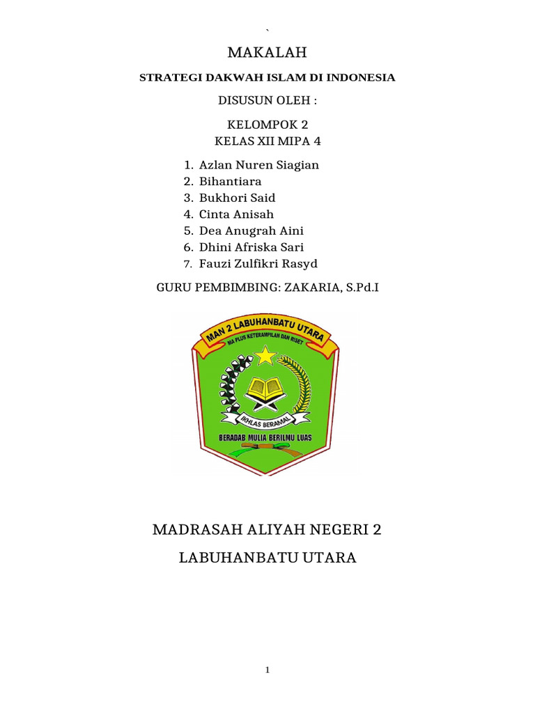 Makalah Strategi Dakwah Islam Di Indonesia | PDF