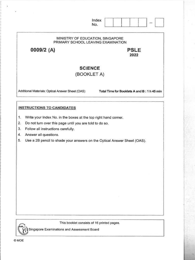 Psle Science 2022 | PDF