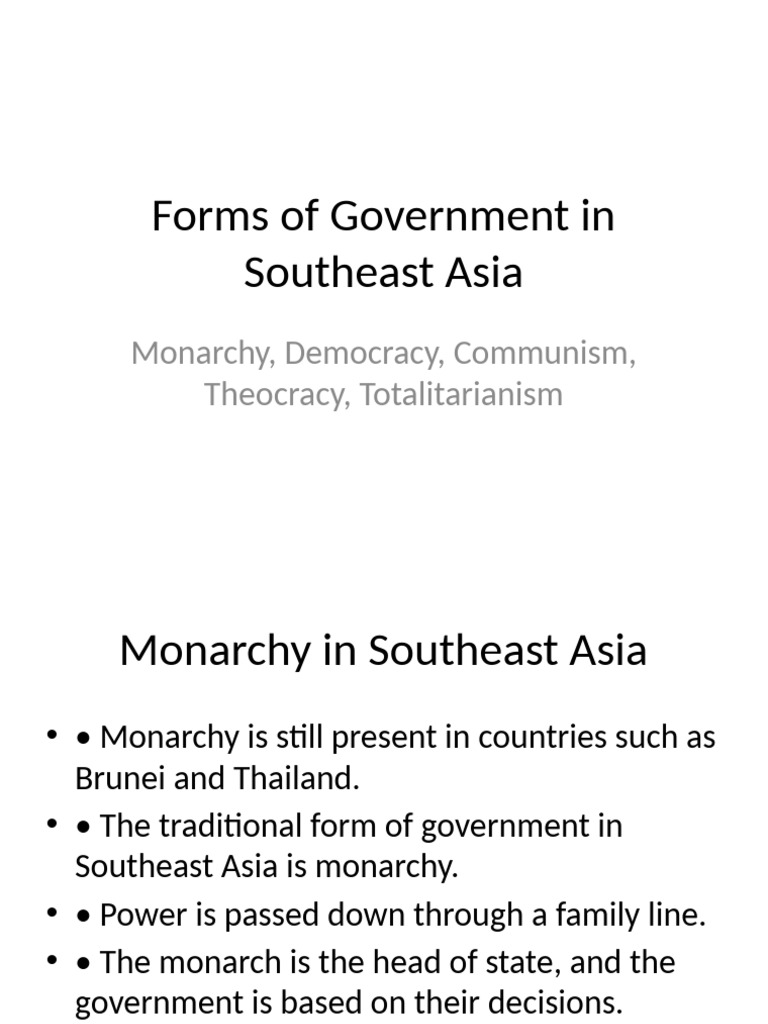 Forms of Government in Southeast Asia | PDF