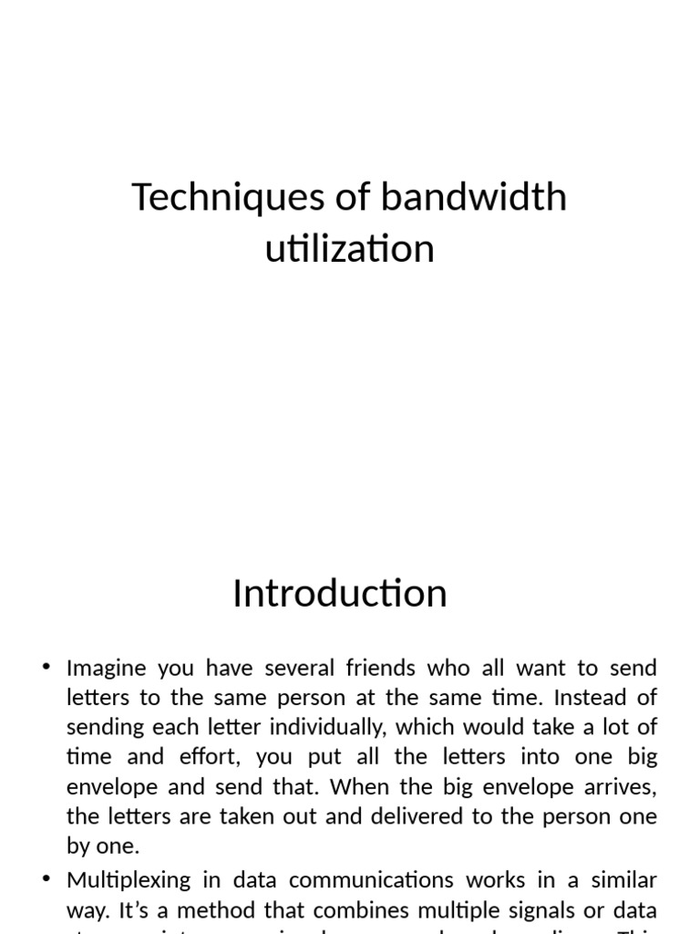 Techniques of Bandwidth Utilization | PDF