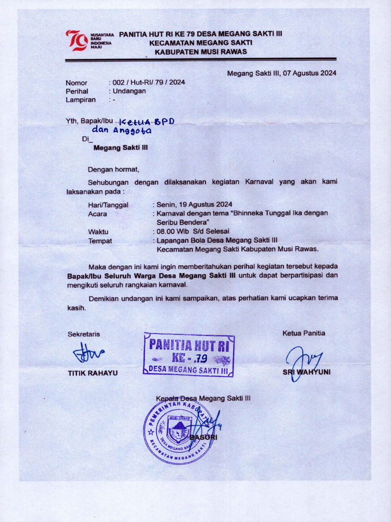Undangan BPD Dan Anggota | PDF