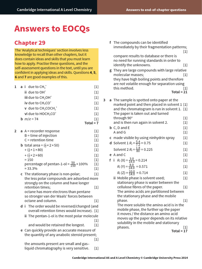 A Level Text Book Ans 29 | PDF