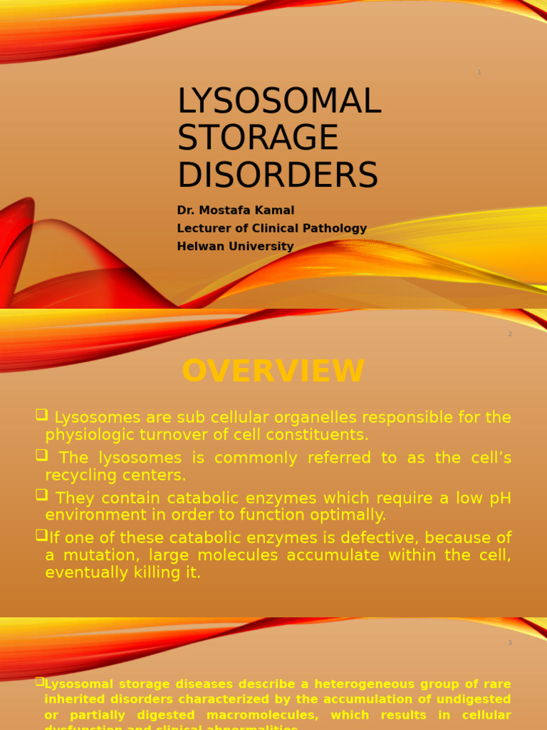 LYSOSOMAL STORAGE DISORDERS DR Mostafa | PDF