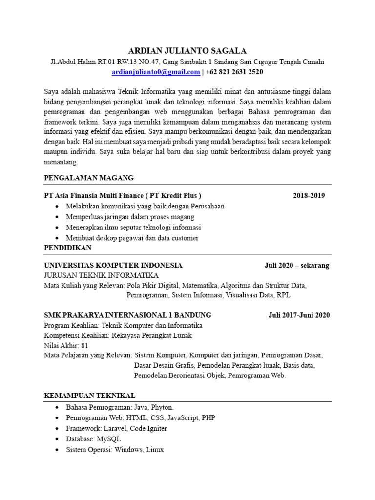 Ardian Julianto Sagala - PDF | PDF