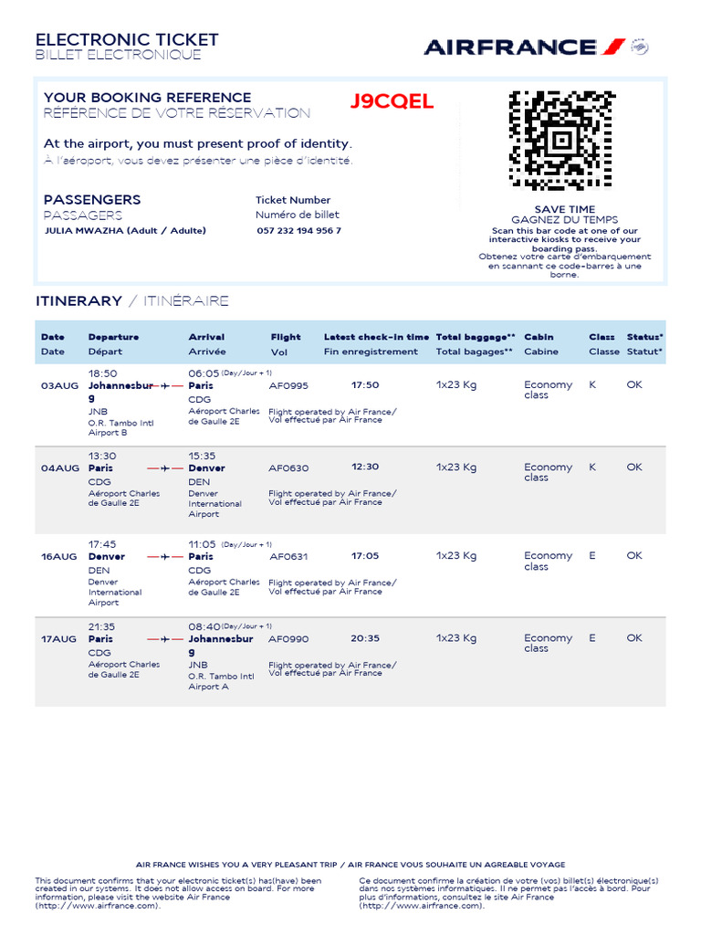 Electronic Ticket-2 | PDF