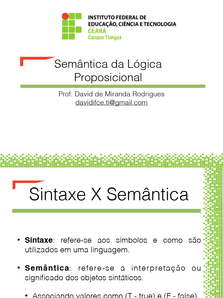 Aula 02 - Semântica | PDF