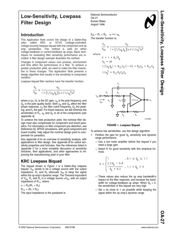 Lowpass Filter | PDF | Amplifier | Low Pass Filter